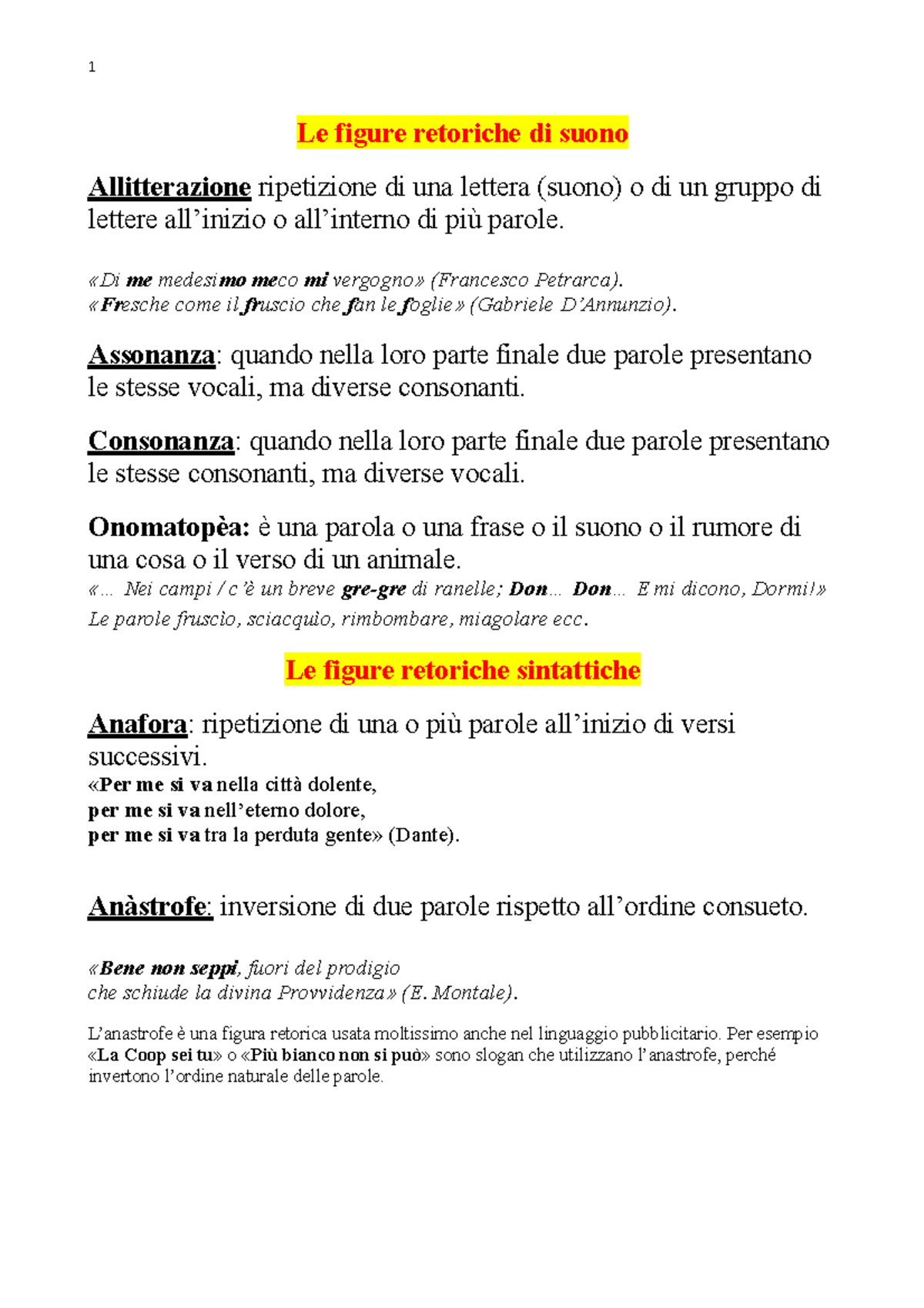 Le figure retoriche - «Di me medesimo meco mi vergogno» (Francesco ...