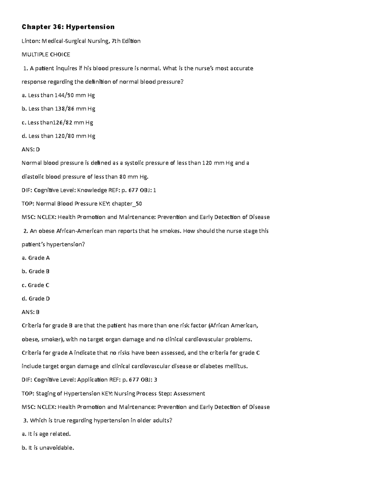 Chapter 36 Hypertension - Chapter 36: Hypertension Linton: Medical ...