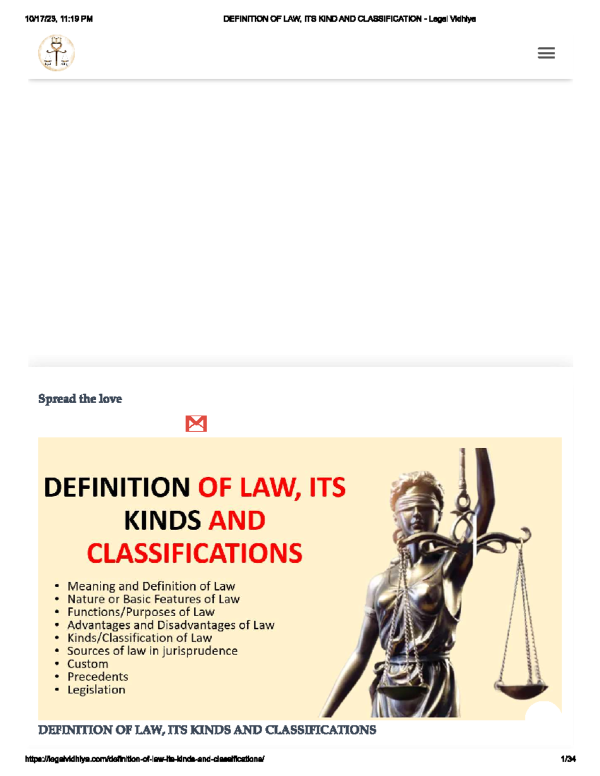 What is law and it's classification - Government & Politics - Studocu