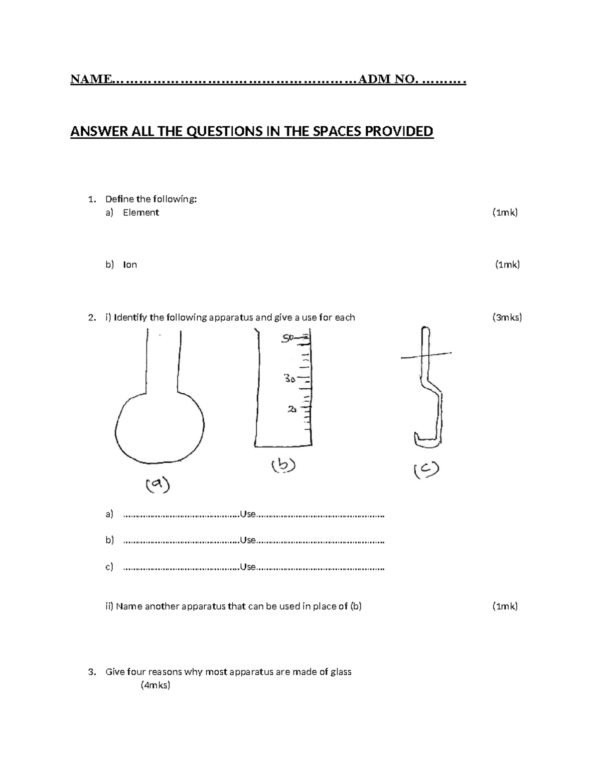 Chemistry-FORM-2 - teaching notes - NAME