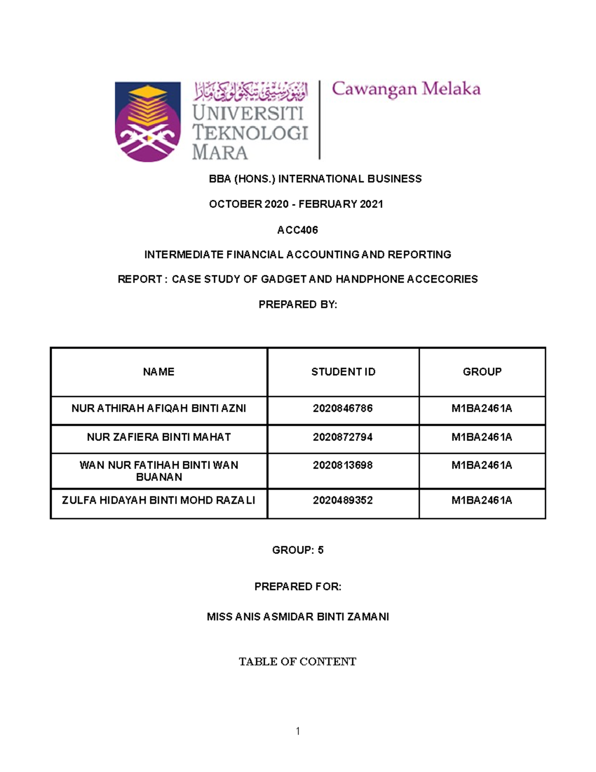 ACC406 Business Trading - Intermediate Financial Accounting and ...