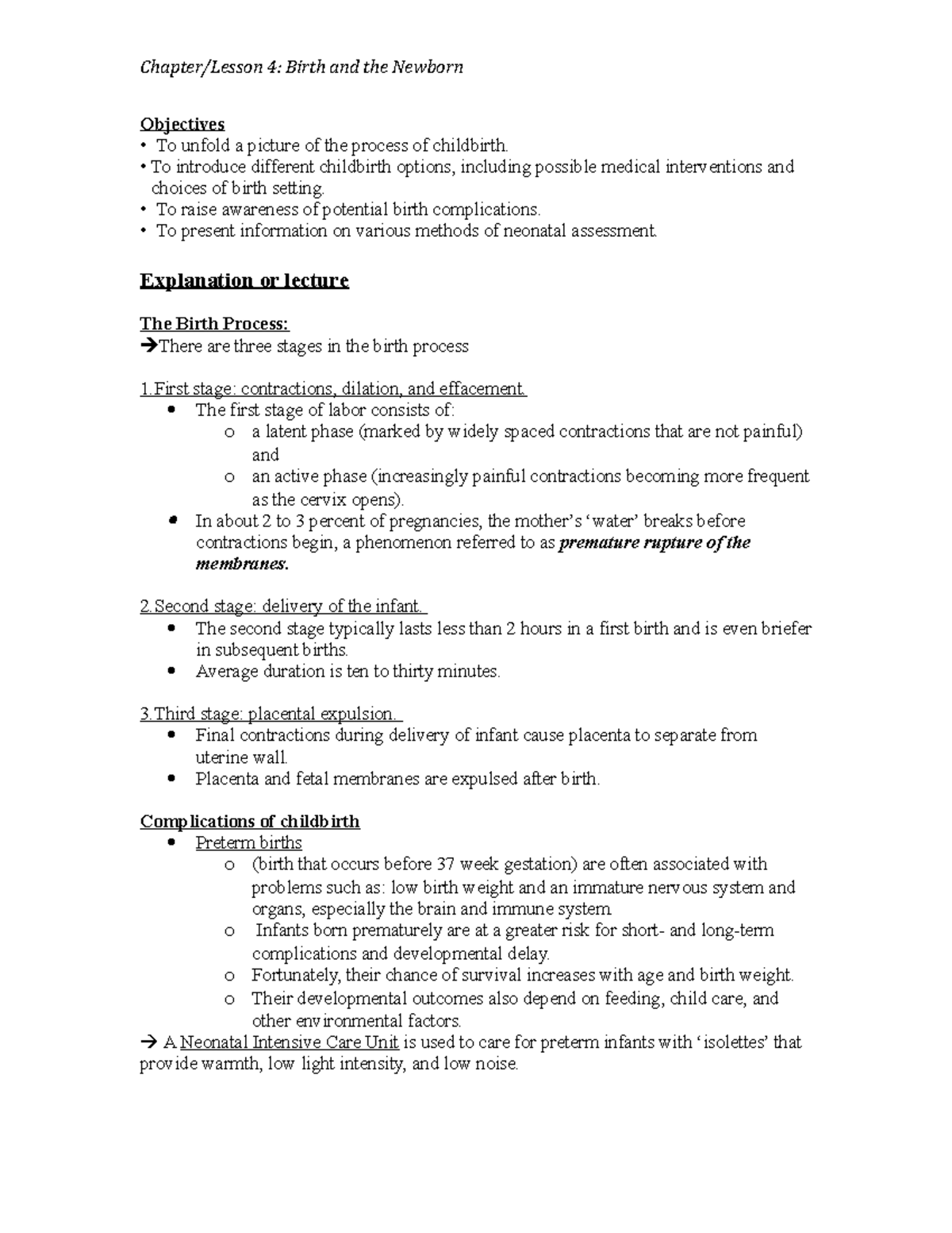 Summary Infancy: Development From Birth to Age 3 - Chapter/Lesson 4 ...