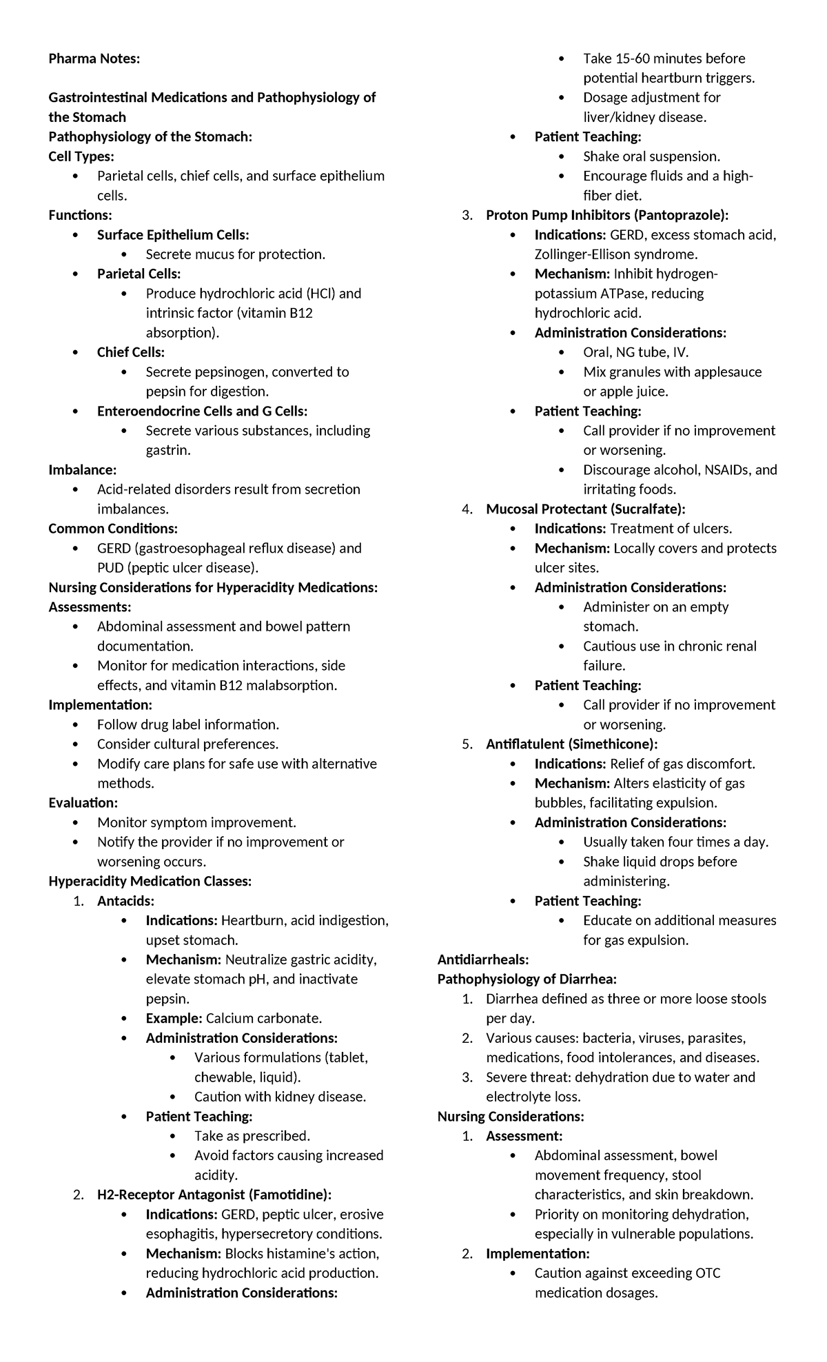 Pharma-Notes - pharma - Pharma Notes: Gastrointestinal Medications and ...