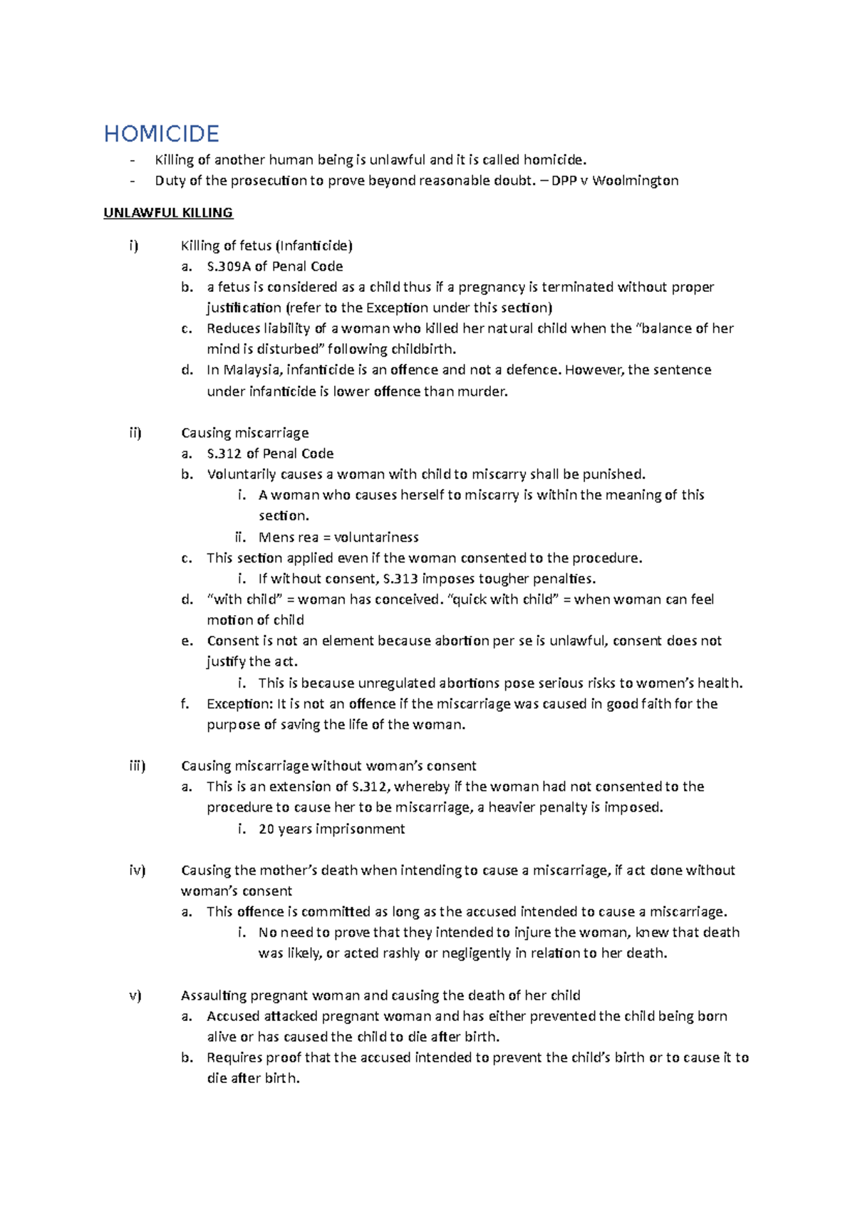 Criminal LAW Notes HOMICIDE Killing Of Another Human Being Is criminal-law-notes-homicide-killing-of-another-human-being-is