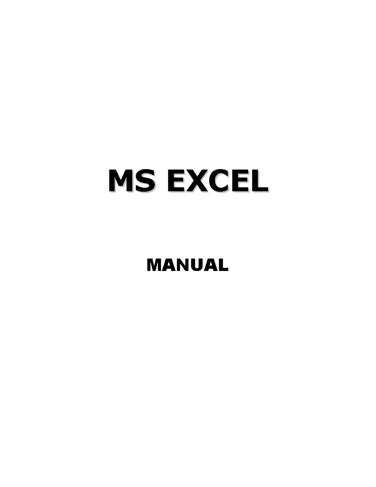 Excel Manual - notes - MMSS EEXXCCEELL MANUAL ii About This Course ...