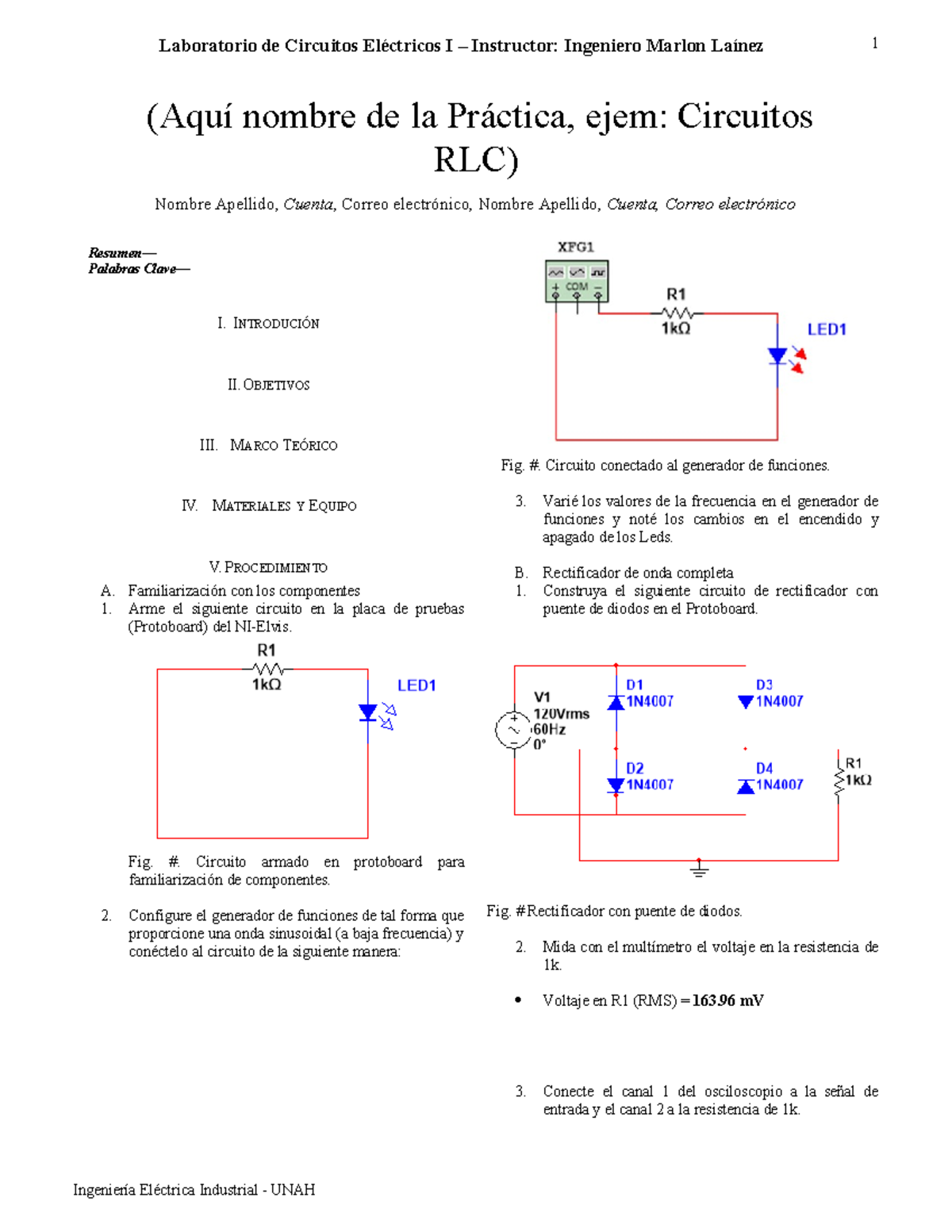 Procedimiento informe 3 lab elka 1 - Laboratorio de Circuitos ...