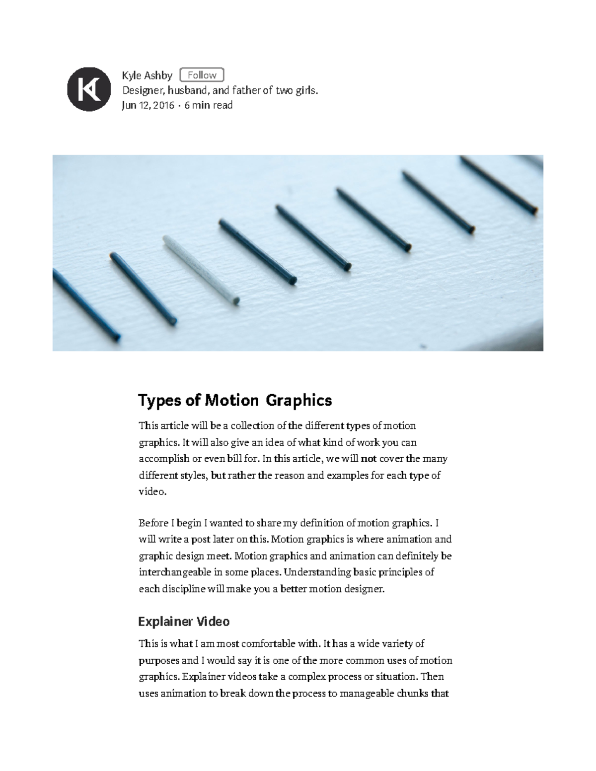 Types of Motion Graphics - Kyle Ashby Follow Designer, husband, and ...