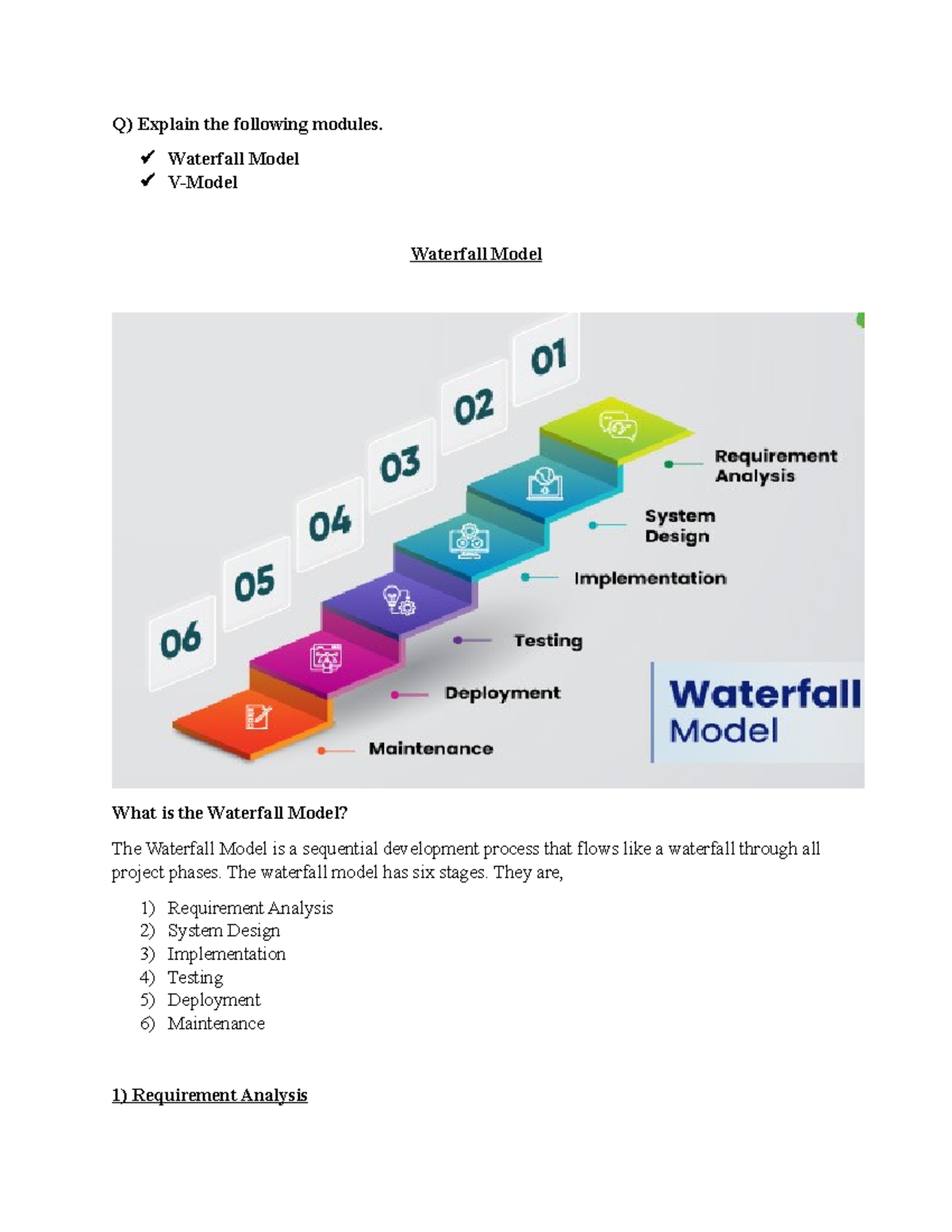 SDLC Homework - SDLC - Q) Explain the following modules. Waterfall ...