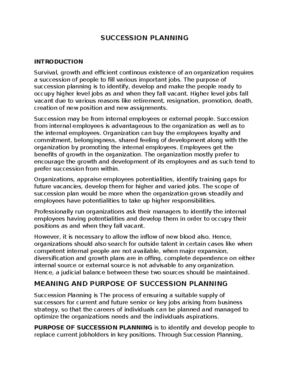 Succession Planning - Jerome Paul Antonio - SUCCESSION PLANNING ...