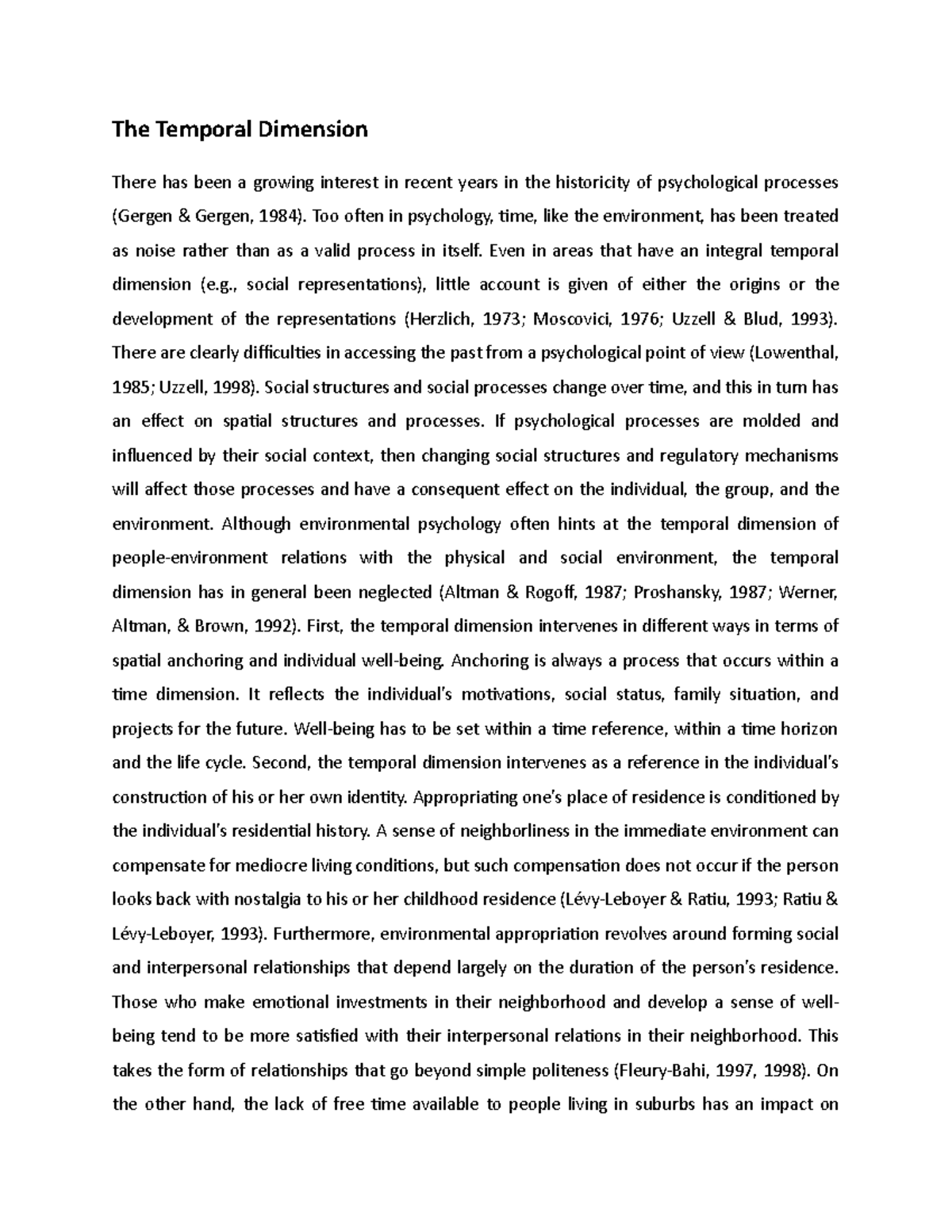 The Temporal Dimension - The Temporal Dimension There has been a ...