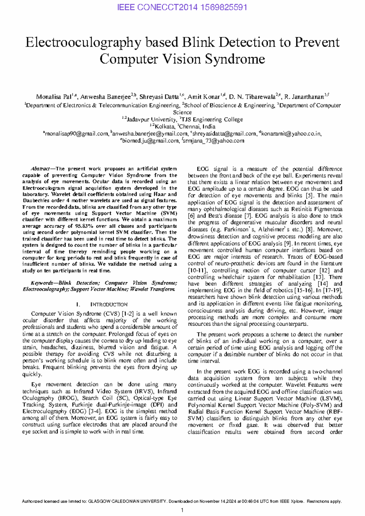 Electrooculography based blink detection to prevent Computer Vision ...