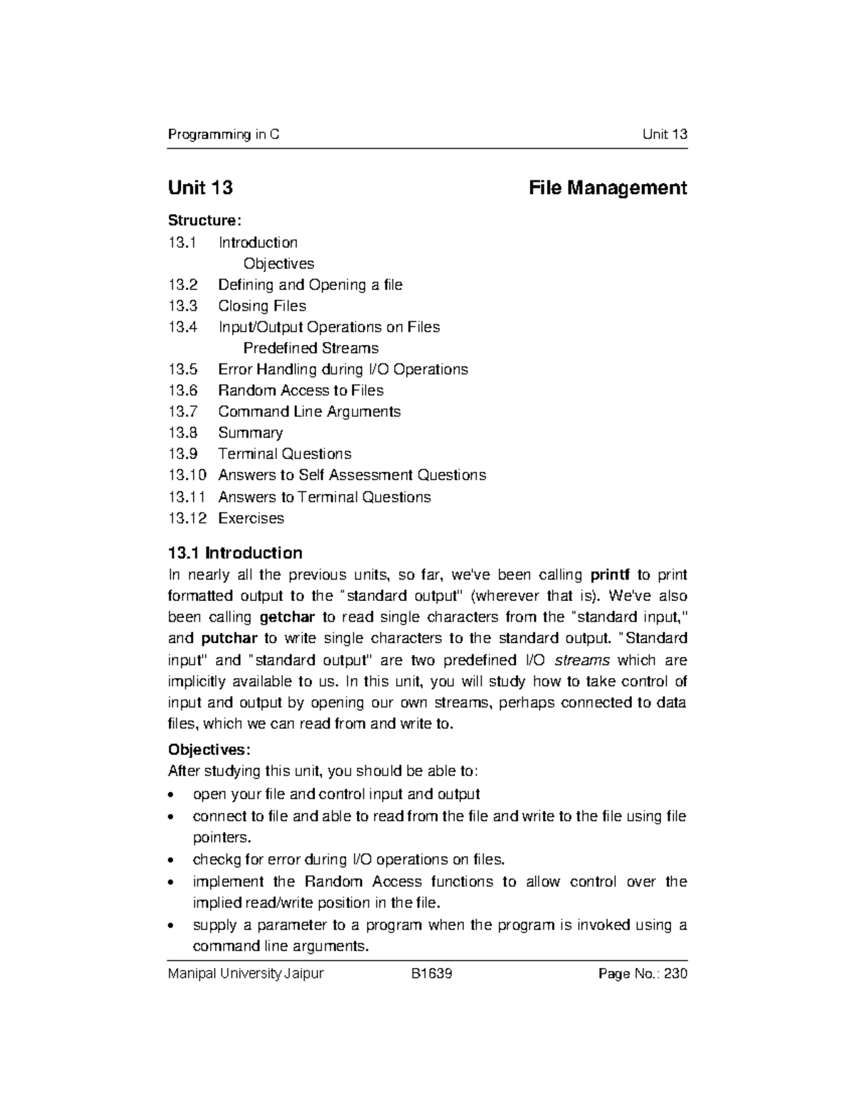 Unit 13 File Management - Unit 13 File Management Structure: 13 ...