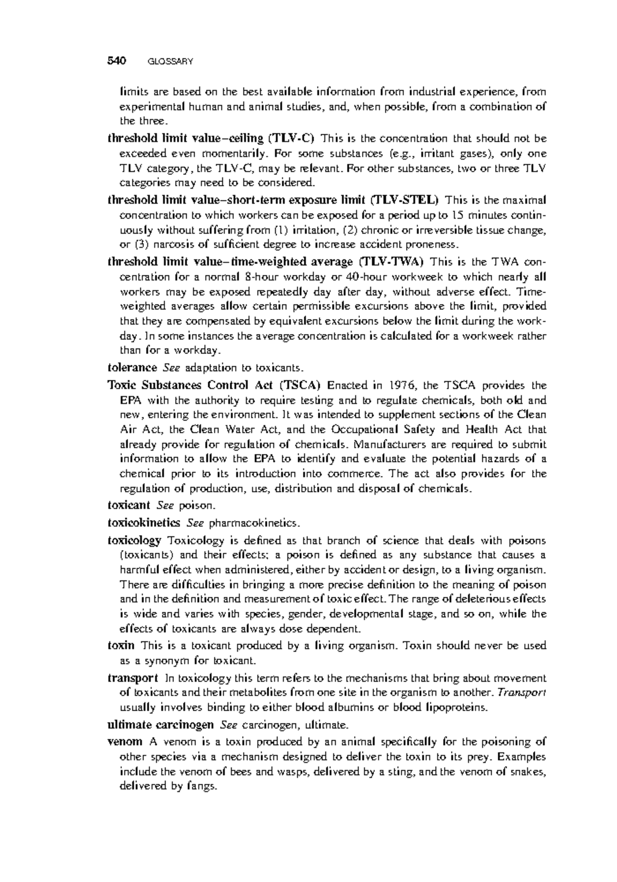 Textbook of Modern Toxicology 565-565 - 540 GLOSSARY limits are based ...