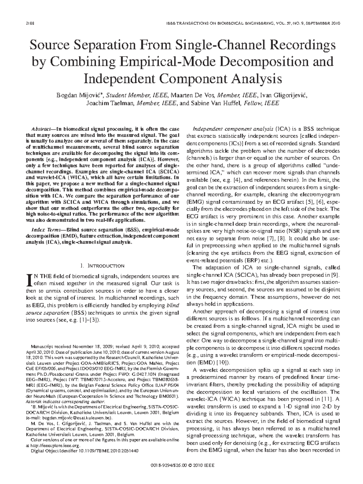 Bogdan Mijovic paper IEEE - 2188 IEEE TRANSACTIONS ON BIOMEDICAL ...