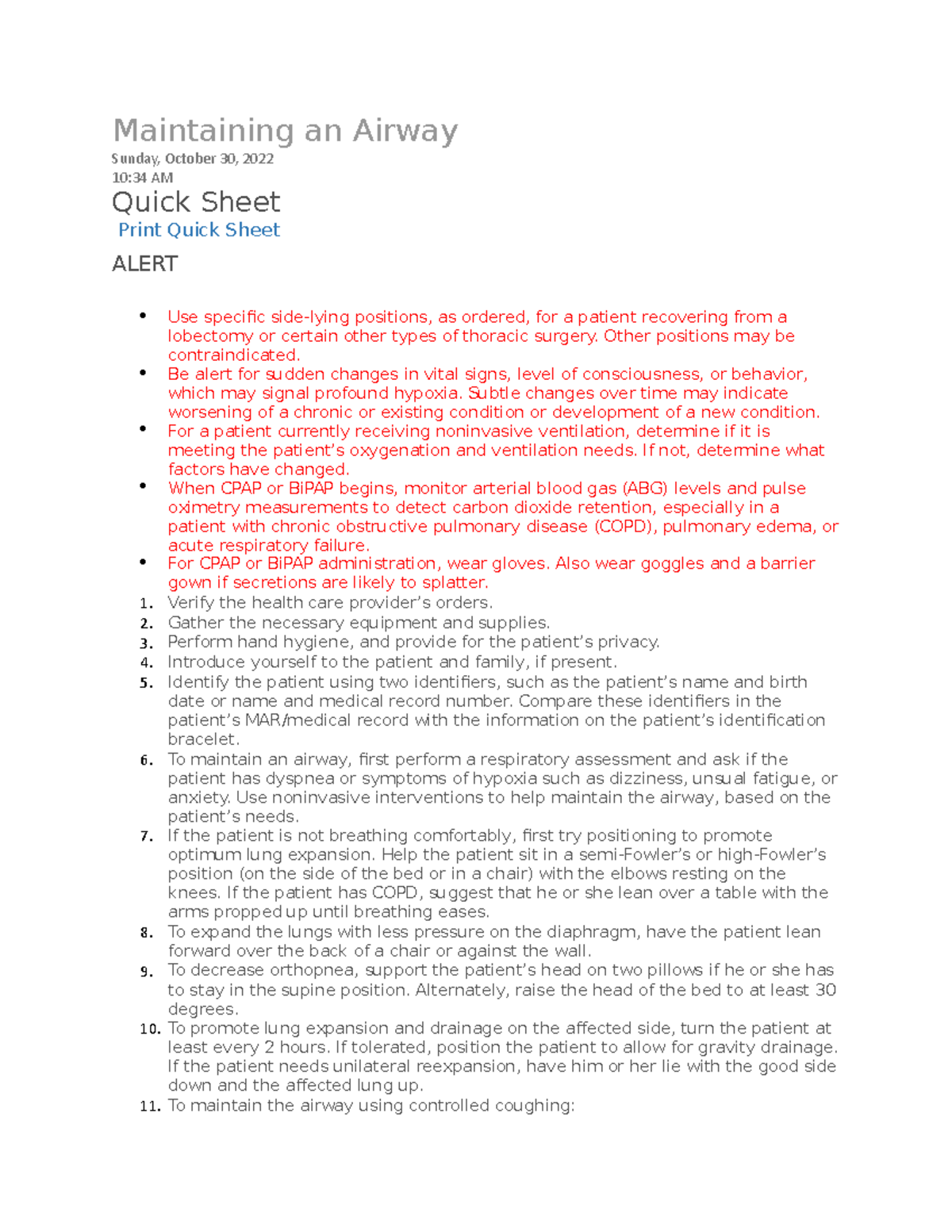 Maintaining an Airway - Maintaining an Airway Sunday, October 30, 2022 ...