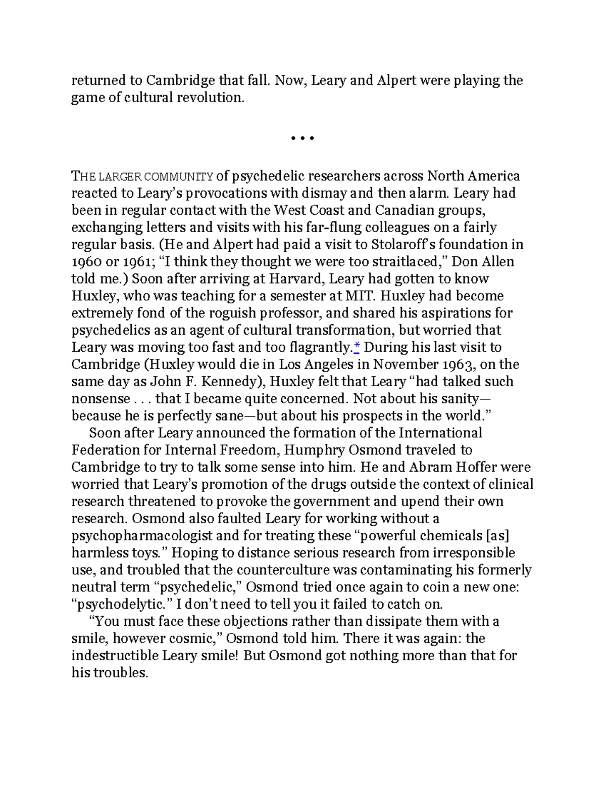 166 - Hello - returned to Cambridge that fall. Now, Leary and Alpert ...