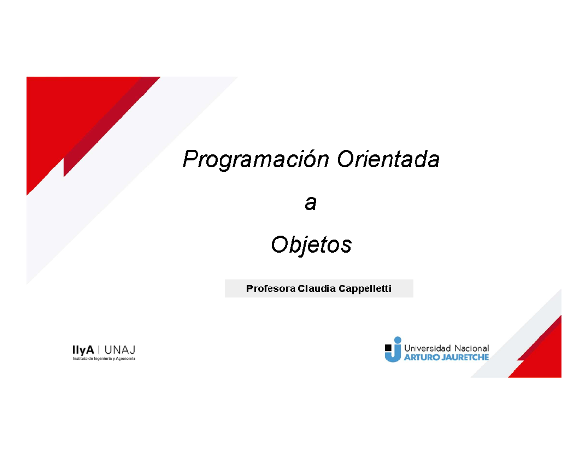 Poo Uml Apuntes De Clase N1 Programación Orientada A Objetos