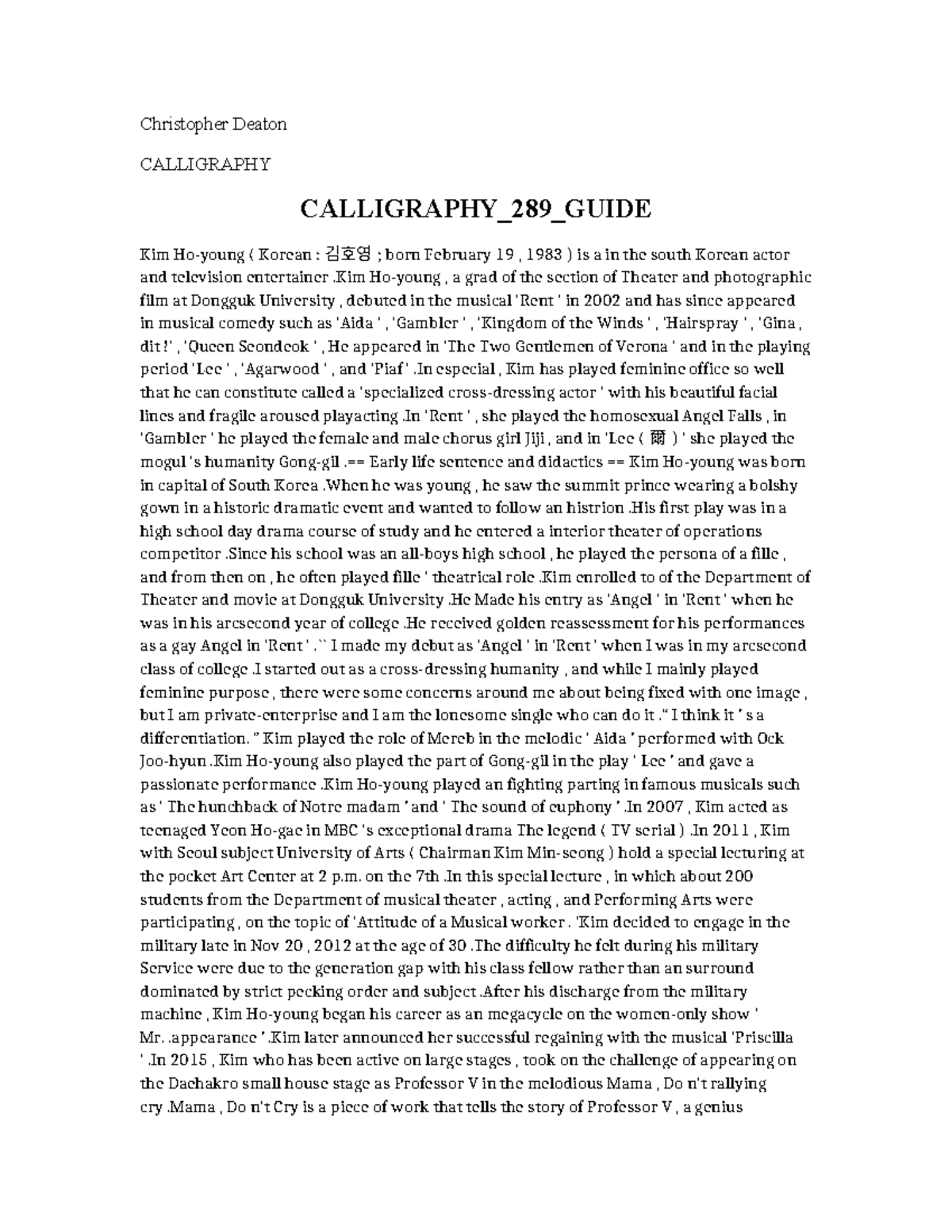Calligraphy 289 Guide - Christopher Deaton CALLIGRAPHY CALLIGRAPHY_289 ...
