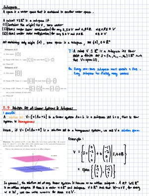 Linear algebra part 4 - letU U U2 Unbevectors in R ThenVespanIn ua Un iff linear system ...