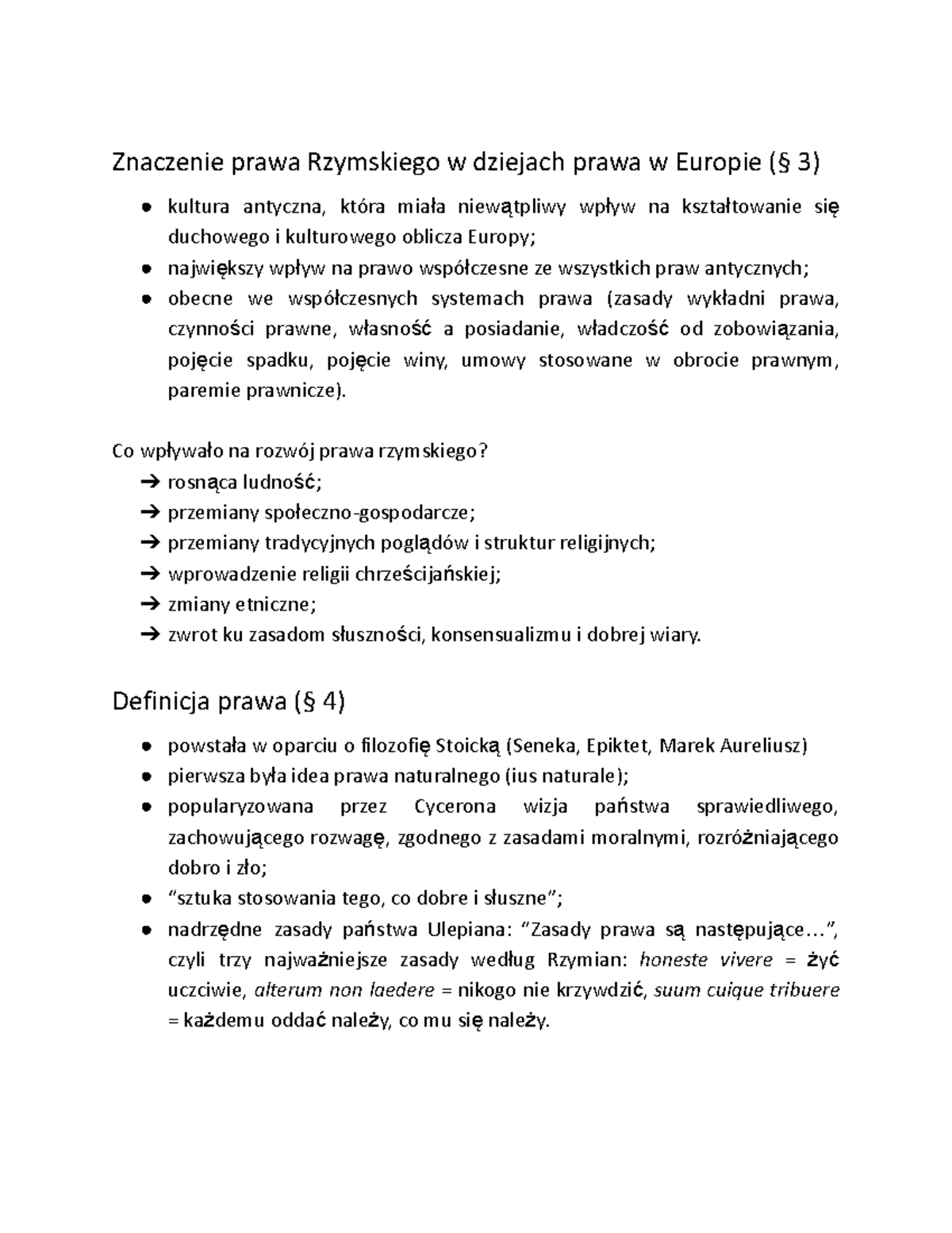 Prawo rzymskie egzamin - Znaczenie prawa Rzymskiego w dziejach prawa w ...