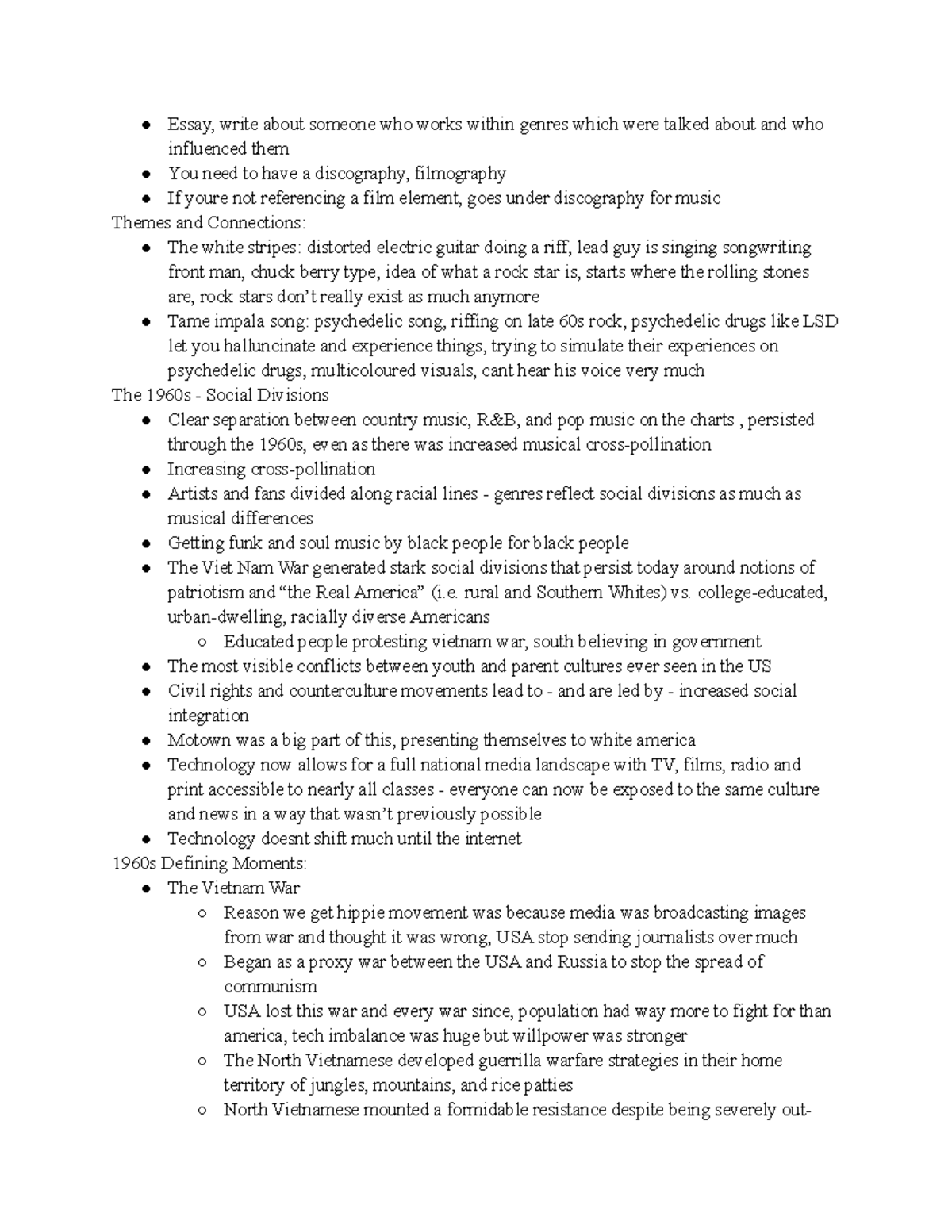 Lecture 7 - Essay, write about someone who works within genres which ...