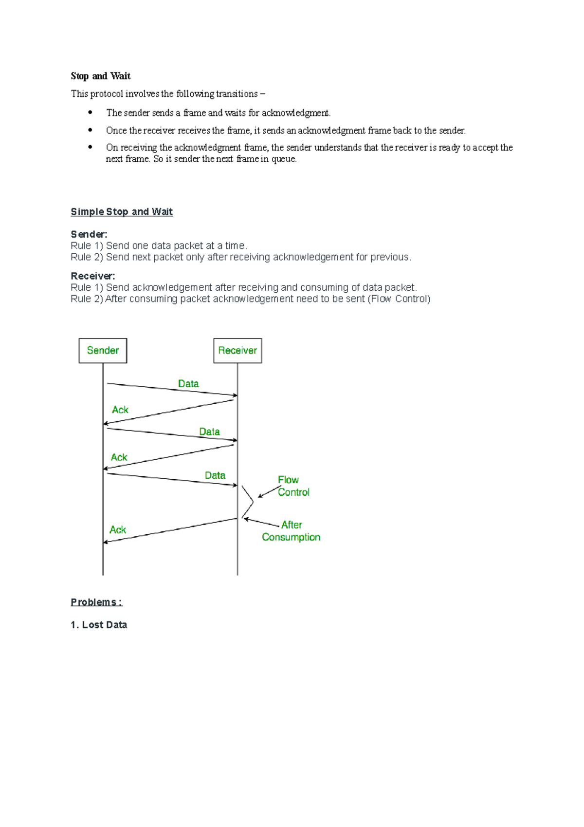 Stop and Wait - Stop and Wait Protocol - Stop and Wait This protocol ...