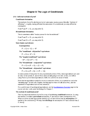 Notes on Chapter 6 - Chapter 6: Formal Proofs and Boolean Logic The ...