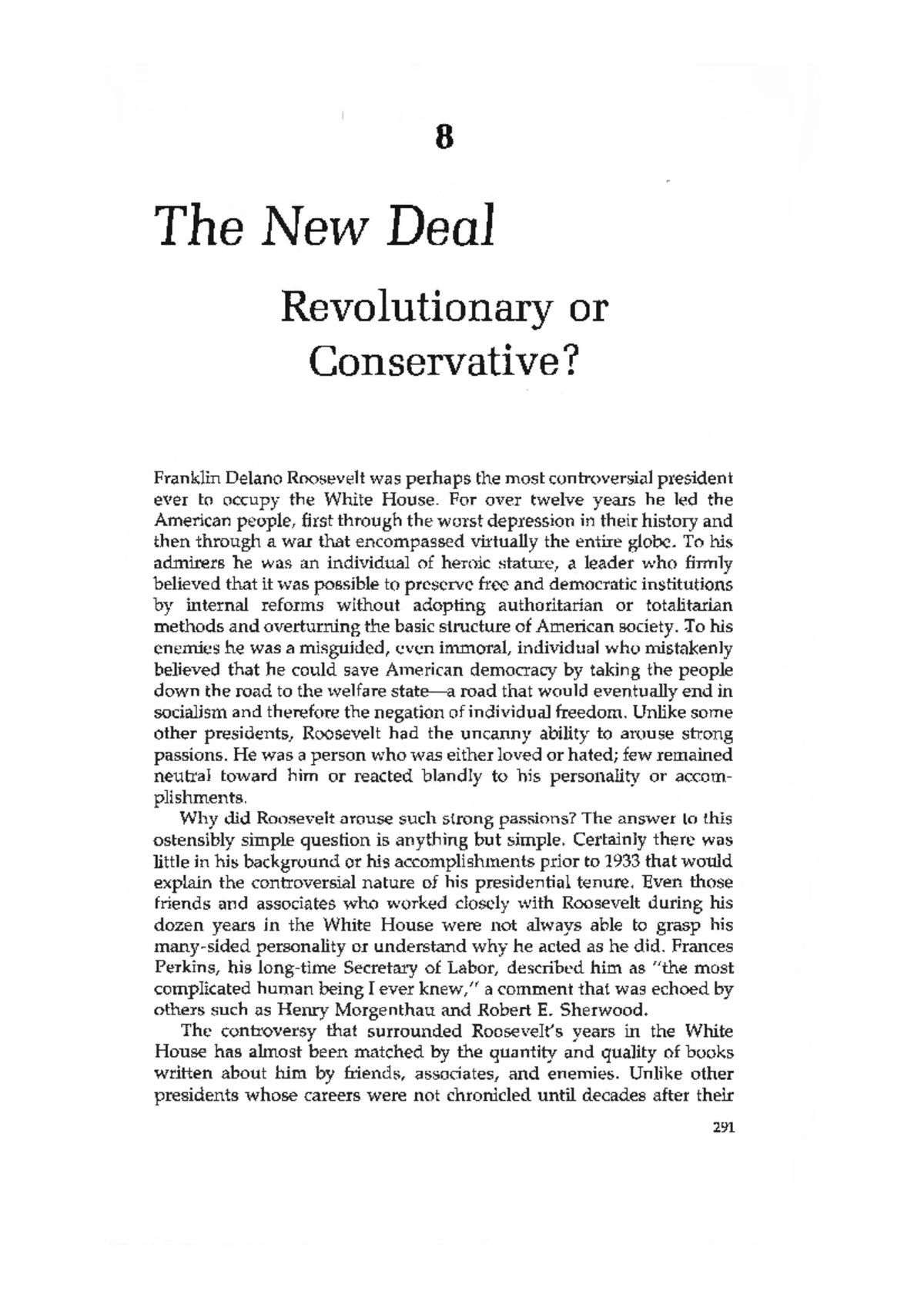 Grob & Billias New Deal - New deal - 8 The New Deal Revolutionary or ...