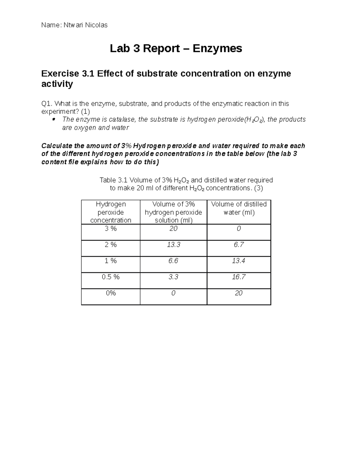 Nicolas Ntwari lab 3 report BIOL 1152 marked.docx - Lab 3 Report ...