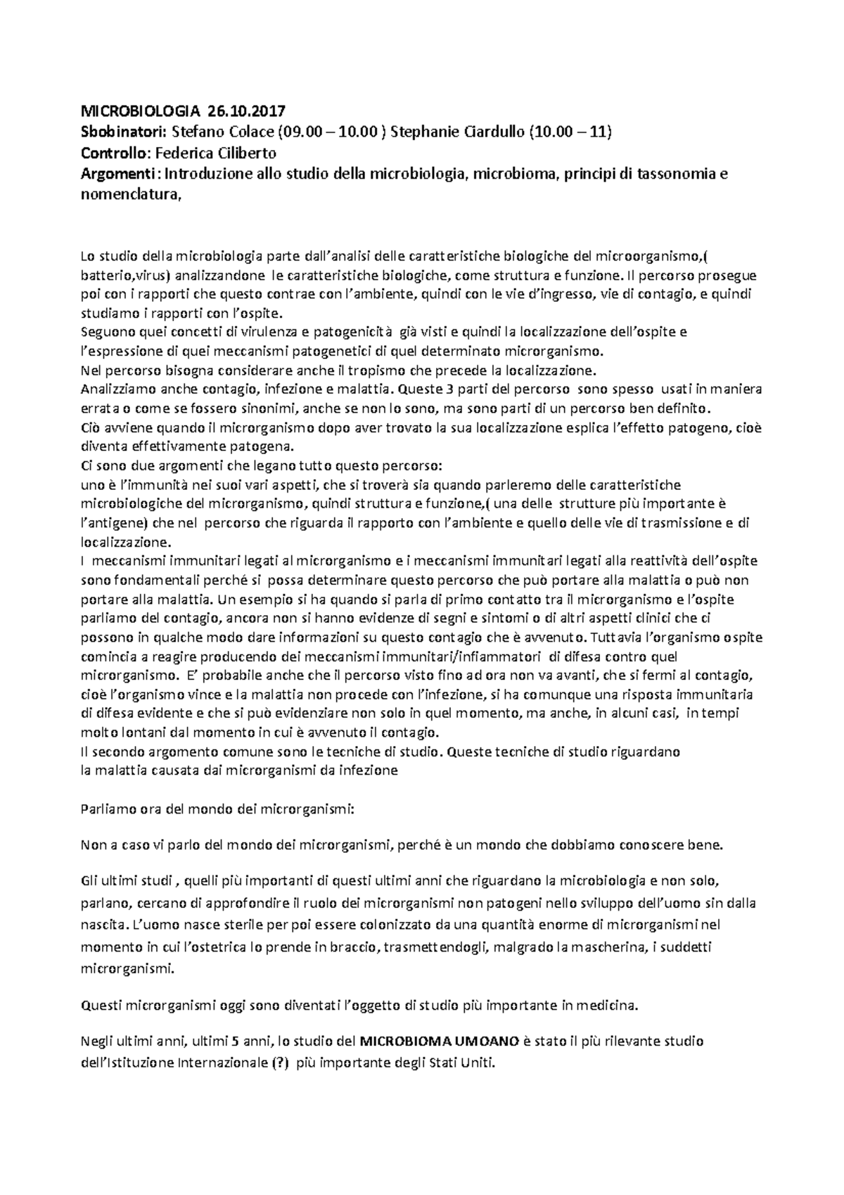 Lezione 1 microrganismi - Warning: TT: undefined function: 32 Warning: TT: undefined function ...