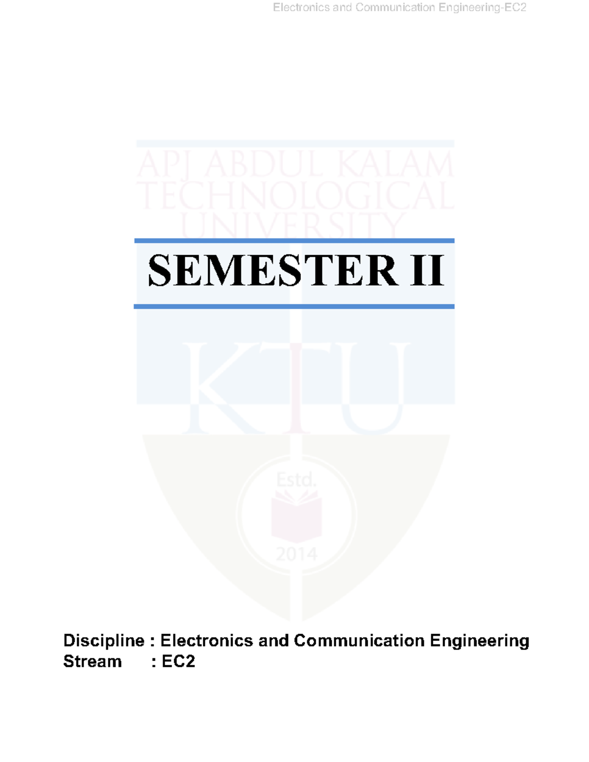 EC2 Sem2 - ECE - SEMESTER II Discipline : Electronics and Communication ...