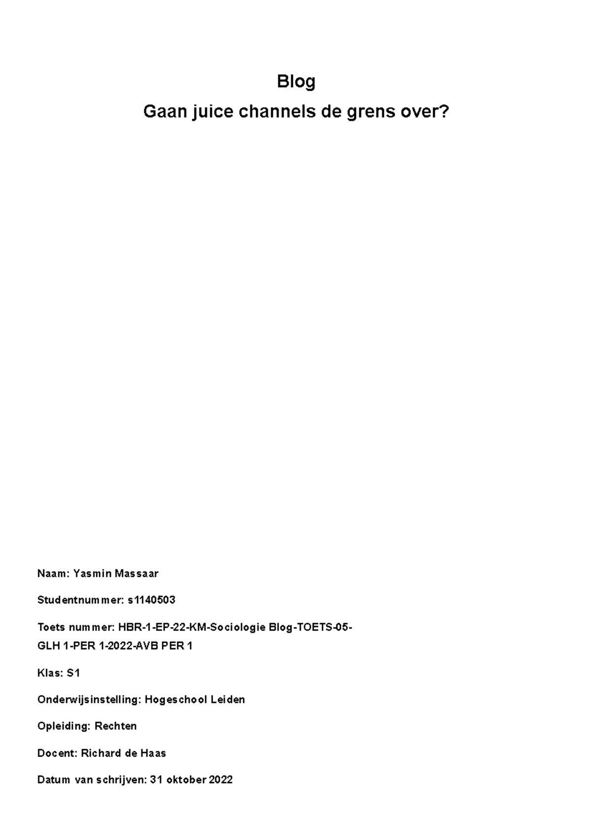 Blog juice channel - Werkstuk - Blog Gaan juice channels de grens over ...