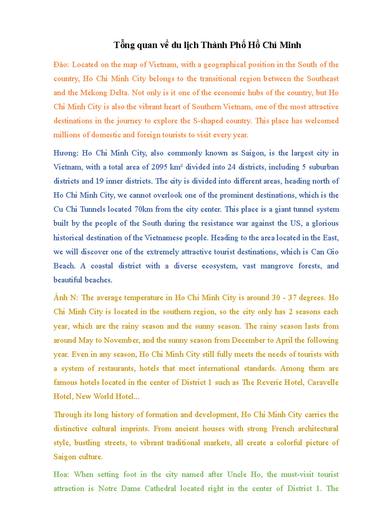 Ndung-tm - Thương mại điên tử - Edit - Tổng quan về du lịch Thành Phố Hồ Chí Minh Đào: Located ...