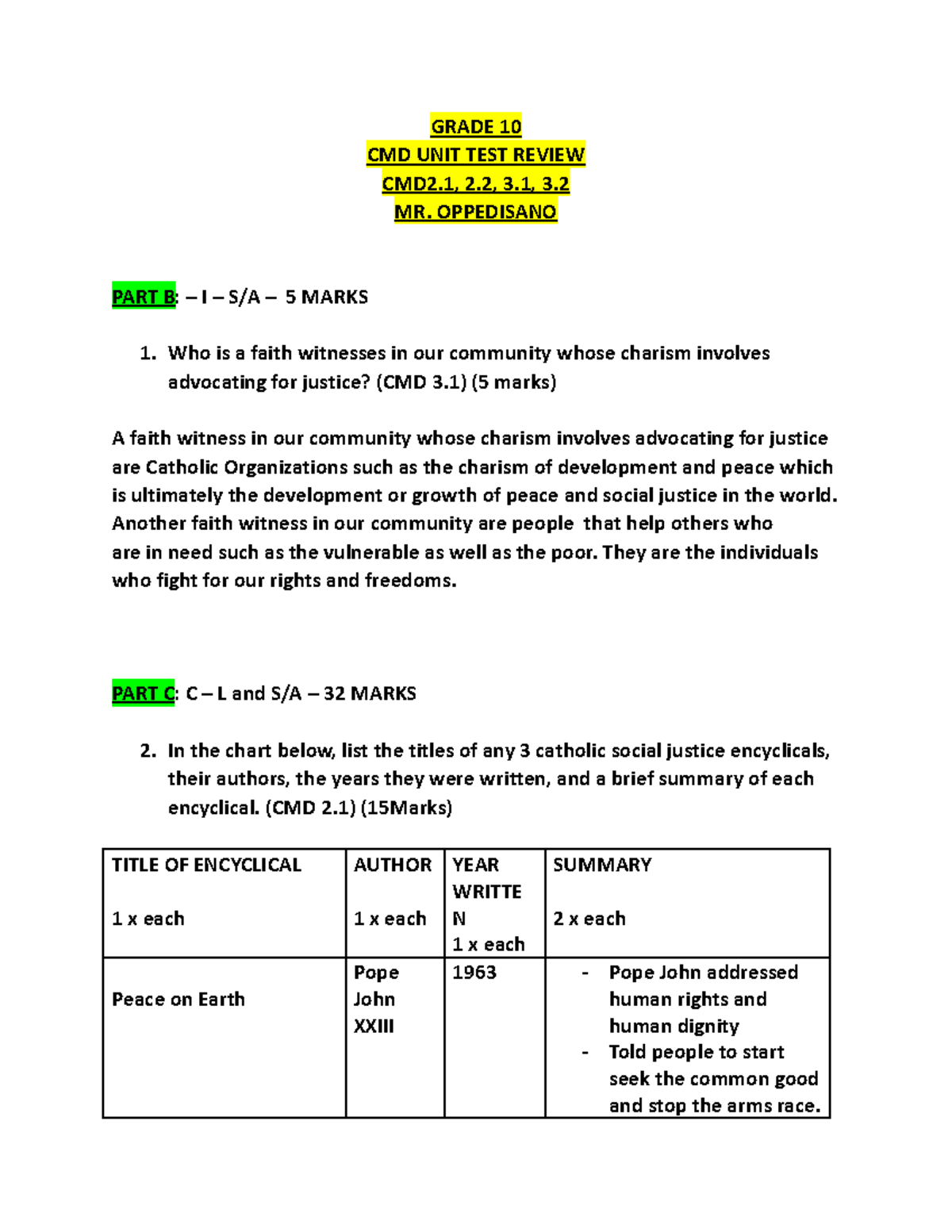 Grade 10 3- CMD - UNIT TEST - PART B - CMD2.1, 2.2, 3.1, 3 - GRADE 10 ...