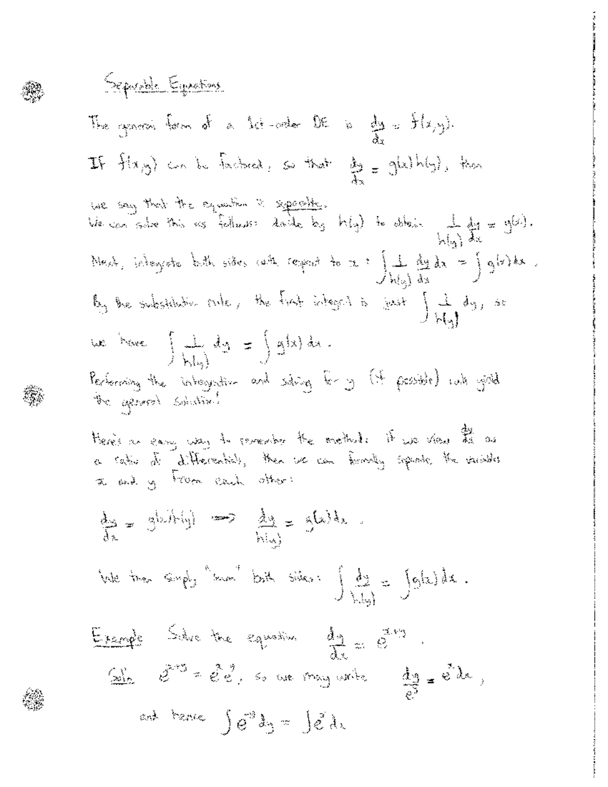 Lecture 2 - Separable Equations - Amath 250 - Studocu