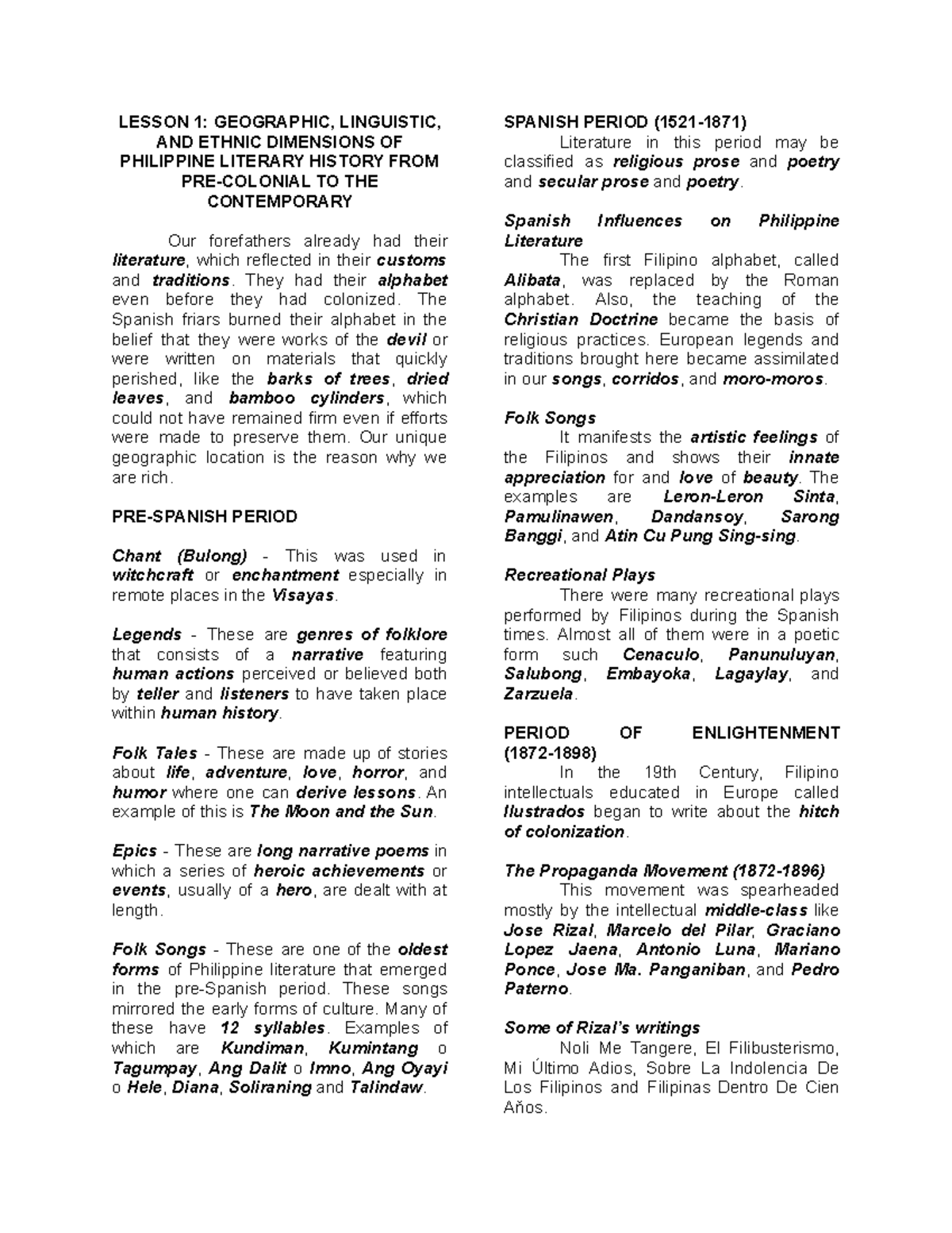 21st century literature - LESSON 1: GEOGRAPHIC, LINGUISTIC, AND ETHNIC ...