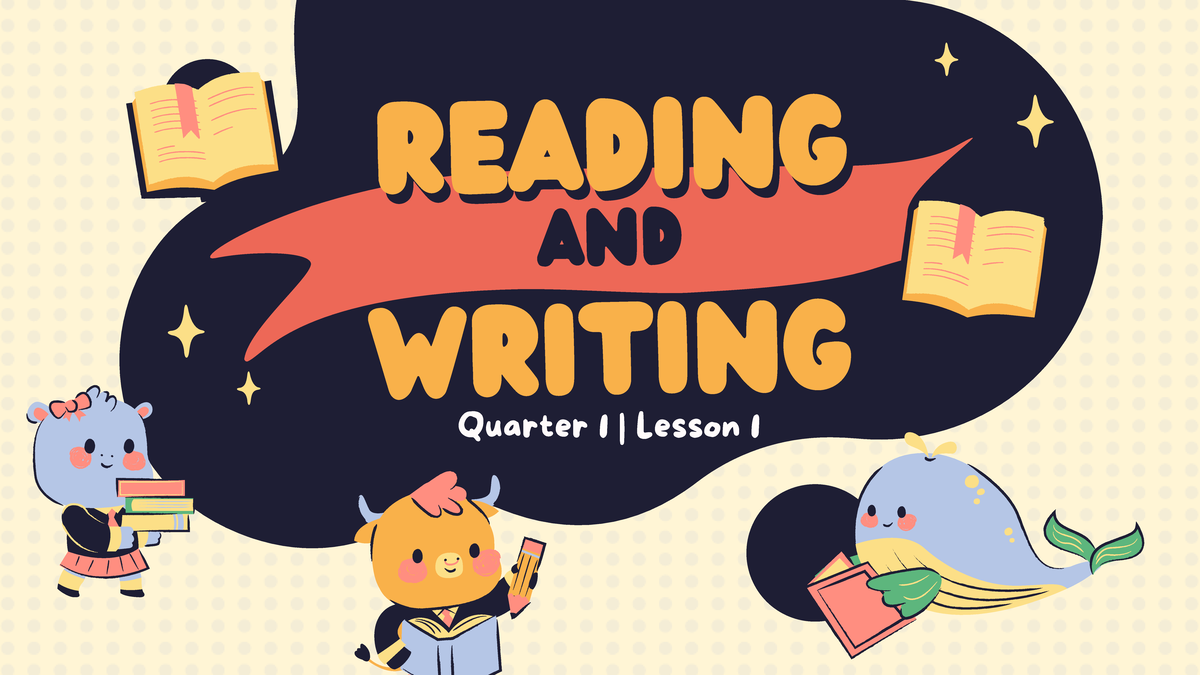Lesson 1 - for assignment - reading reading writing writing and Quarter ...