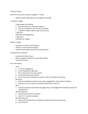 Acting for the stage - class notes - Acting for the Stage Three ...