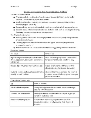 Chapter 1 Notes - GUIDANCE AND DISCIPLINE Discipline Vs. Punishment ...