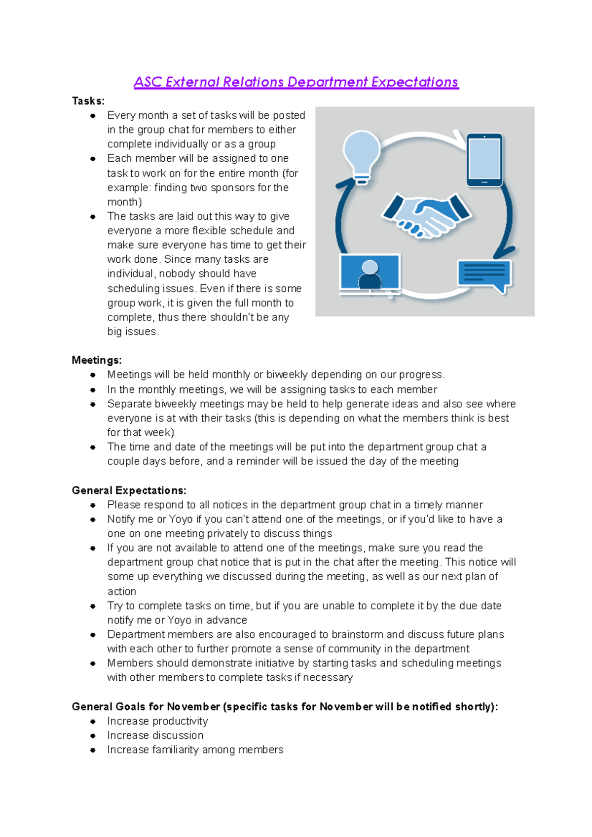 External Relations Expectations & Example Templates - ASC External ...