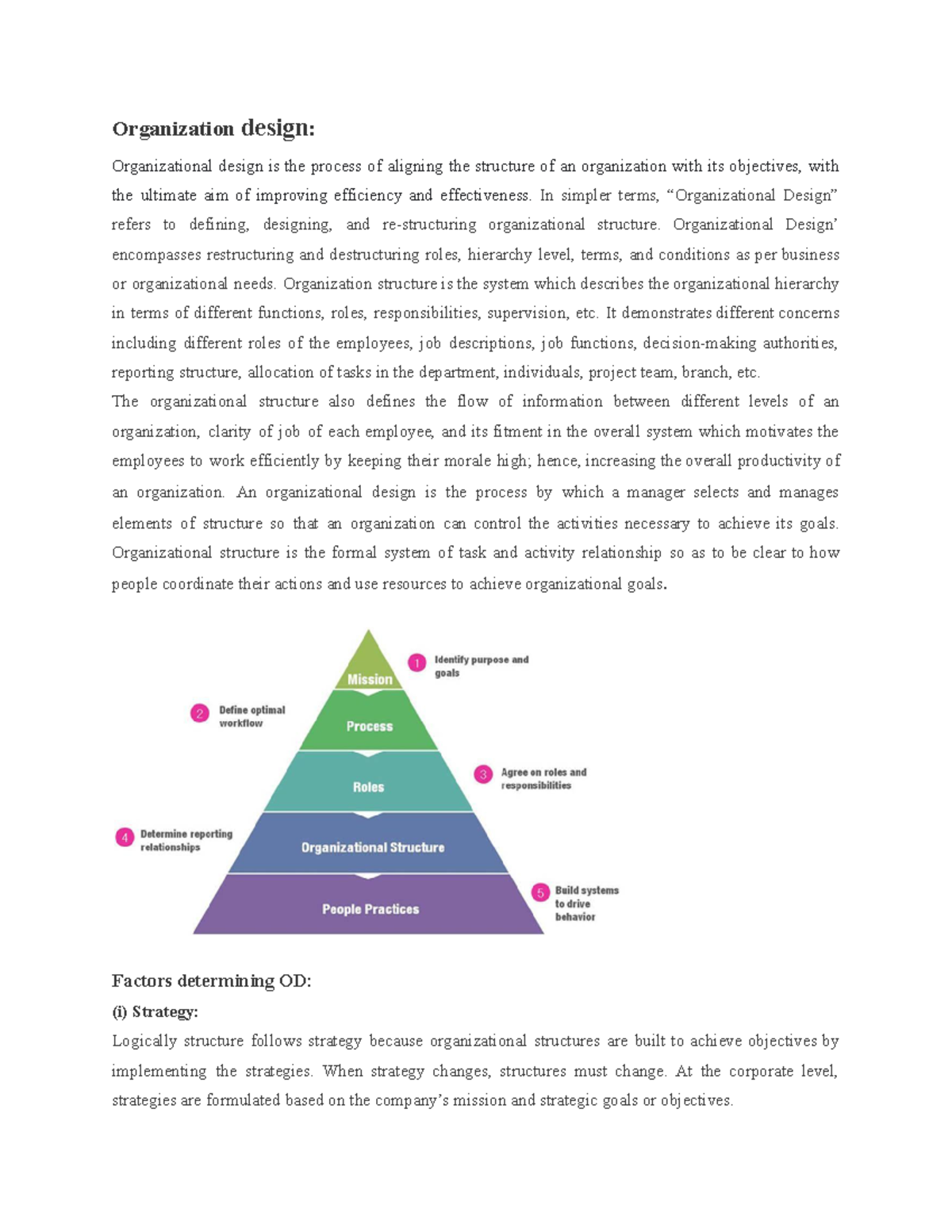 human resource mangement - Organization design: Organizational design ...
