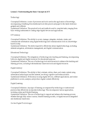 Lesson-3 - Lesson 3. Roles of ICT in Teaching for Learning - Lesson 3 ...