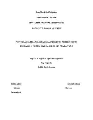 Chapter-4 - research - Chapter 4 PRESENTATION, ANALYSIS OF DATA, AND ...