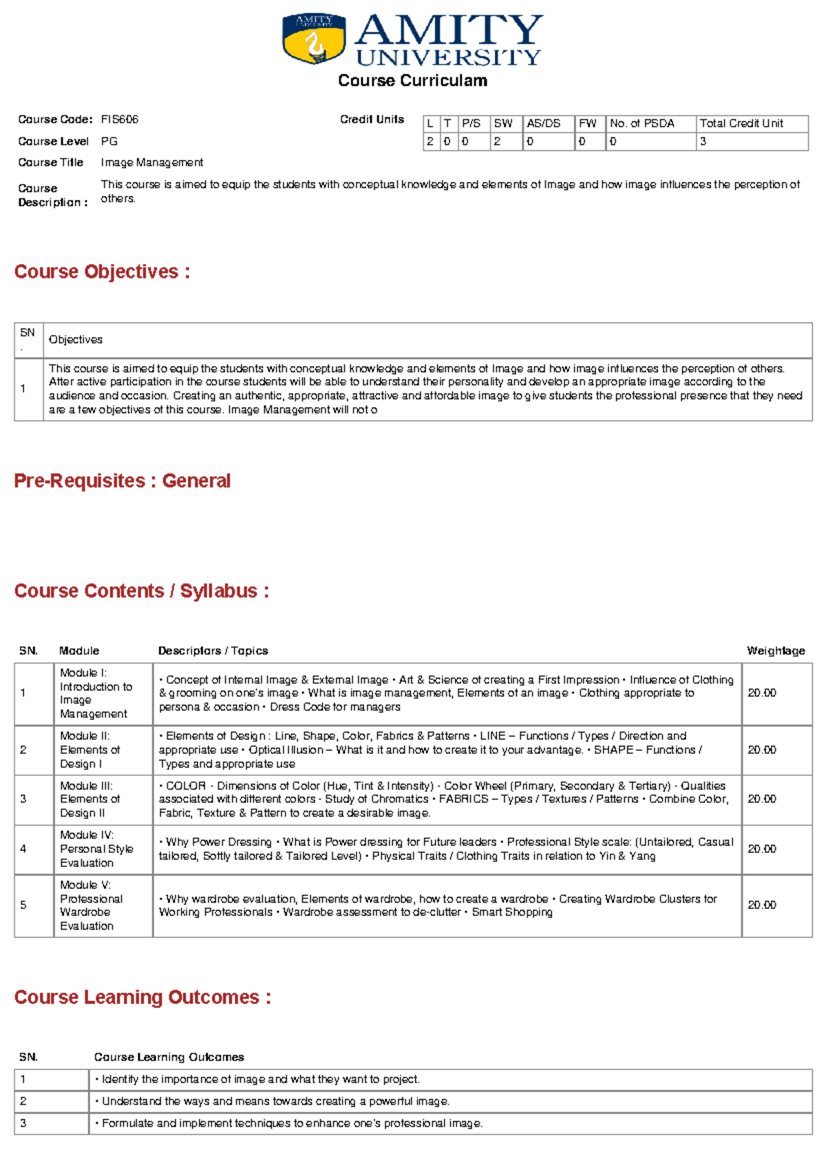Course Curriculum - wpr - Course Objectives : Pre-Requisites : General ...