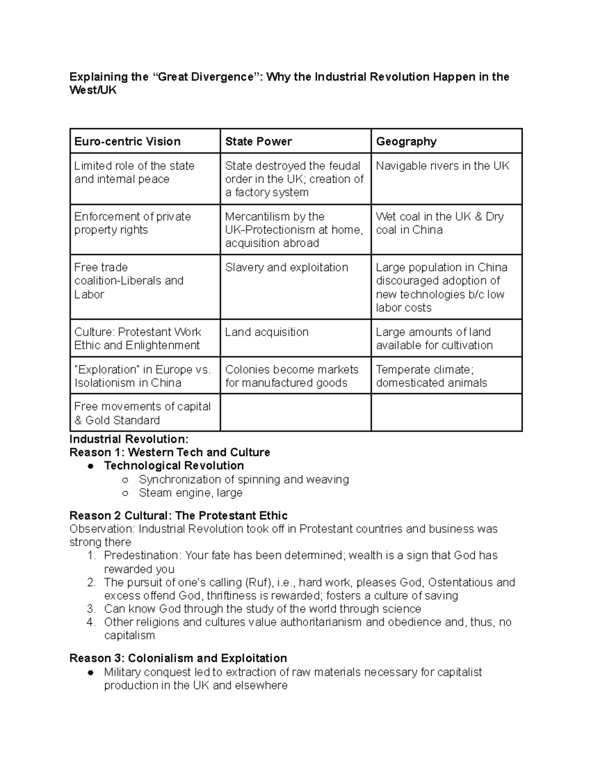 Class Notes #14 10 15 20 - Explaining the “Great Divergence”: Why the ...
