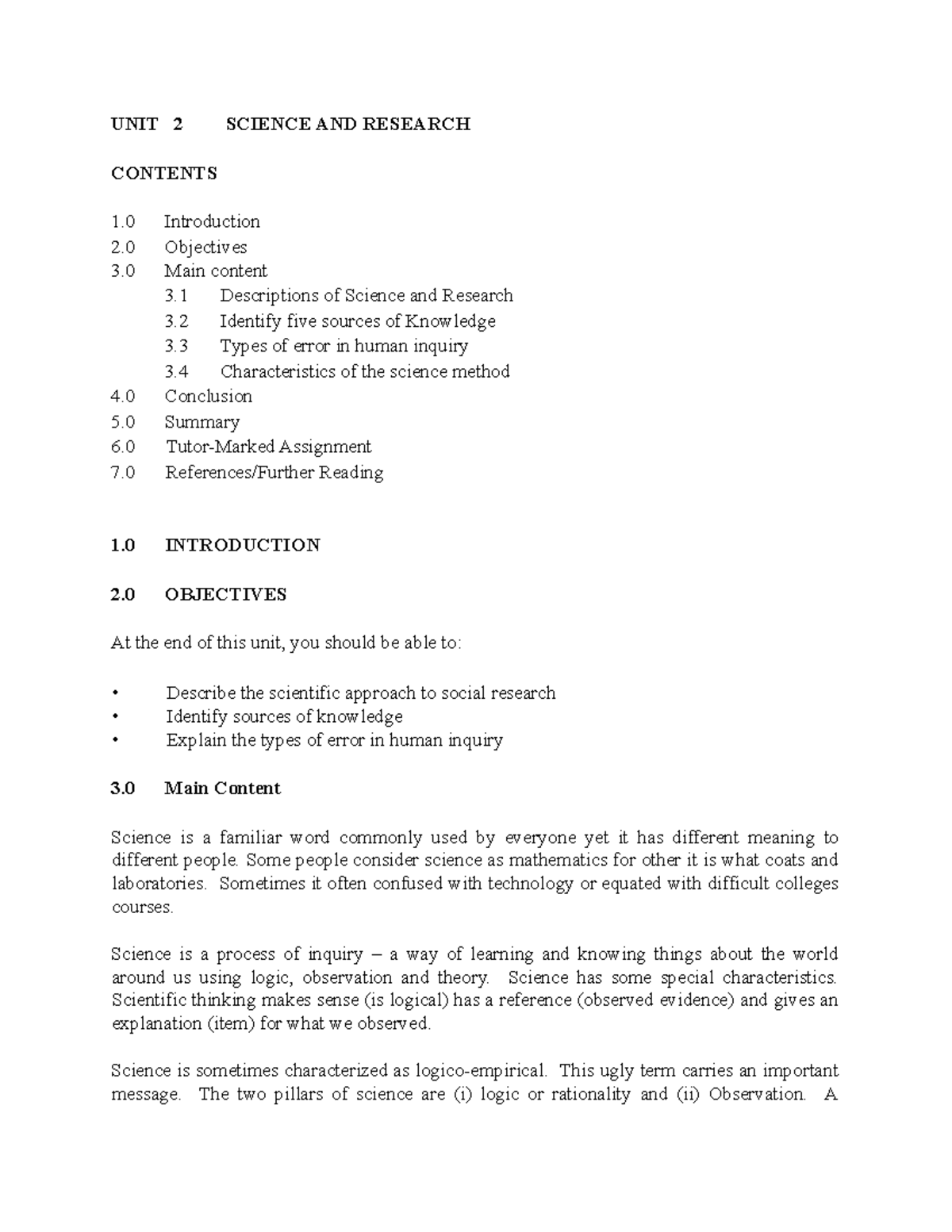 Lesson Three - Research survey methods - UNIT 2 SCIENCE AND RESEARCH ...
