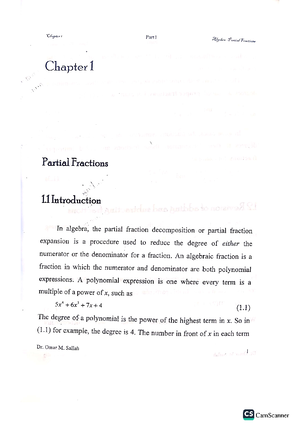 Partial Fraction #2 - Mathematics - Studocu
