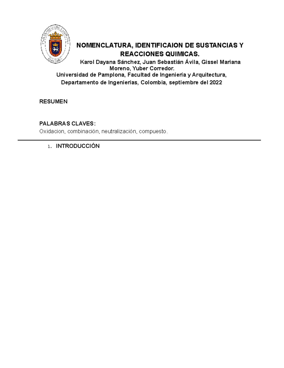 Ensayo a la llama informe - NOMENCLATURA, IDENTIFICAION DE SUSTANCIAS Y REACCIONES QUIMICAS ...