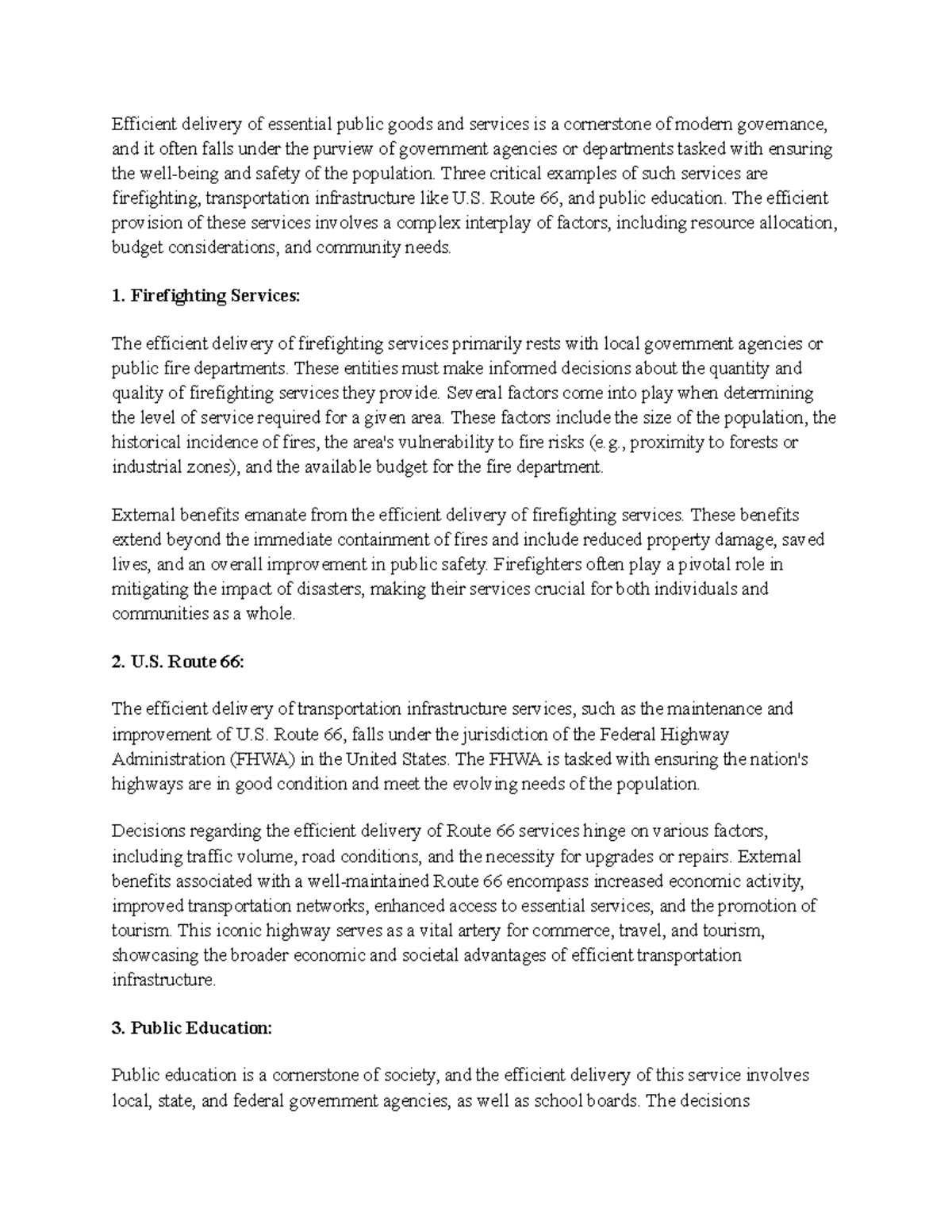 4.2 assignment - Homework - Efficient delivery of essential public ...