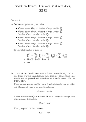 Solution Exam Discrete 2021 - Solution Exam: Discrete Mathematics, WS ...